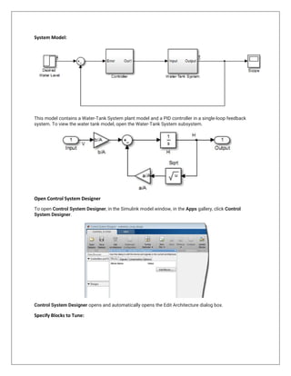 Design Compensator Using Automated PID Tuning for a water tank | PDF | Computing | Technology ...