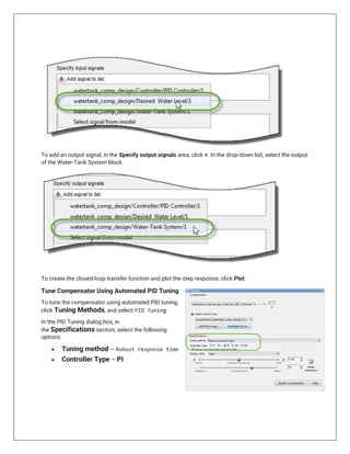 Design Compensator Using Automated PID Tuning for a water tank | PDF | Computing | Technology ...