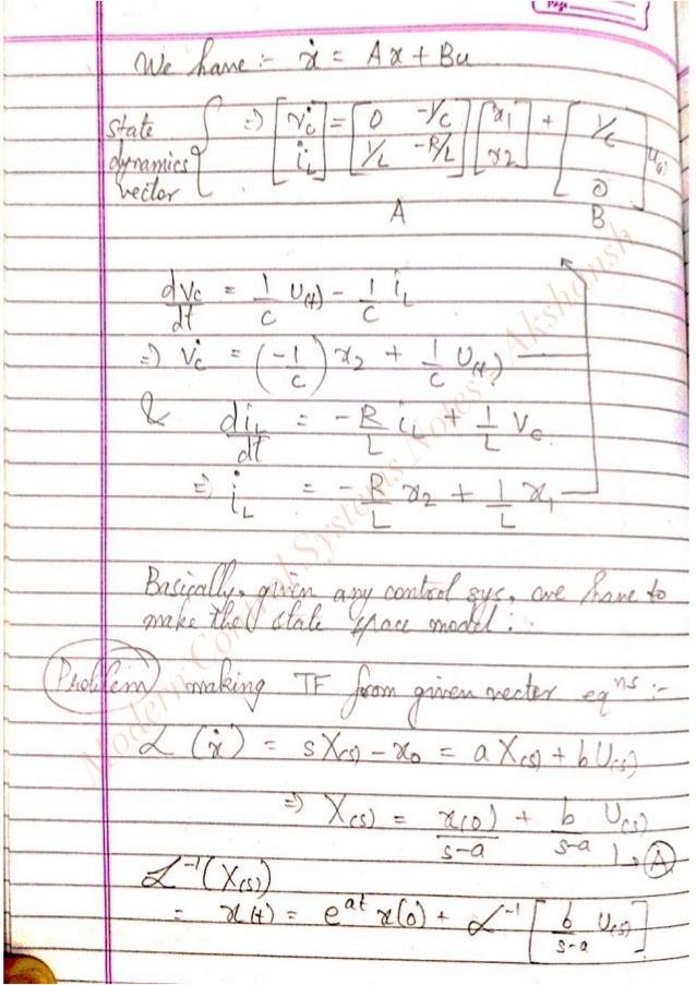 Modern control system notes - Akshansh