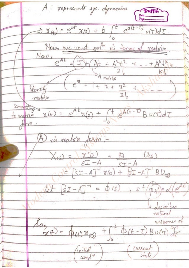 Modern control system notes - Akshansh