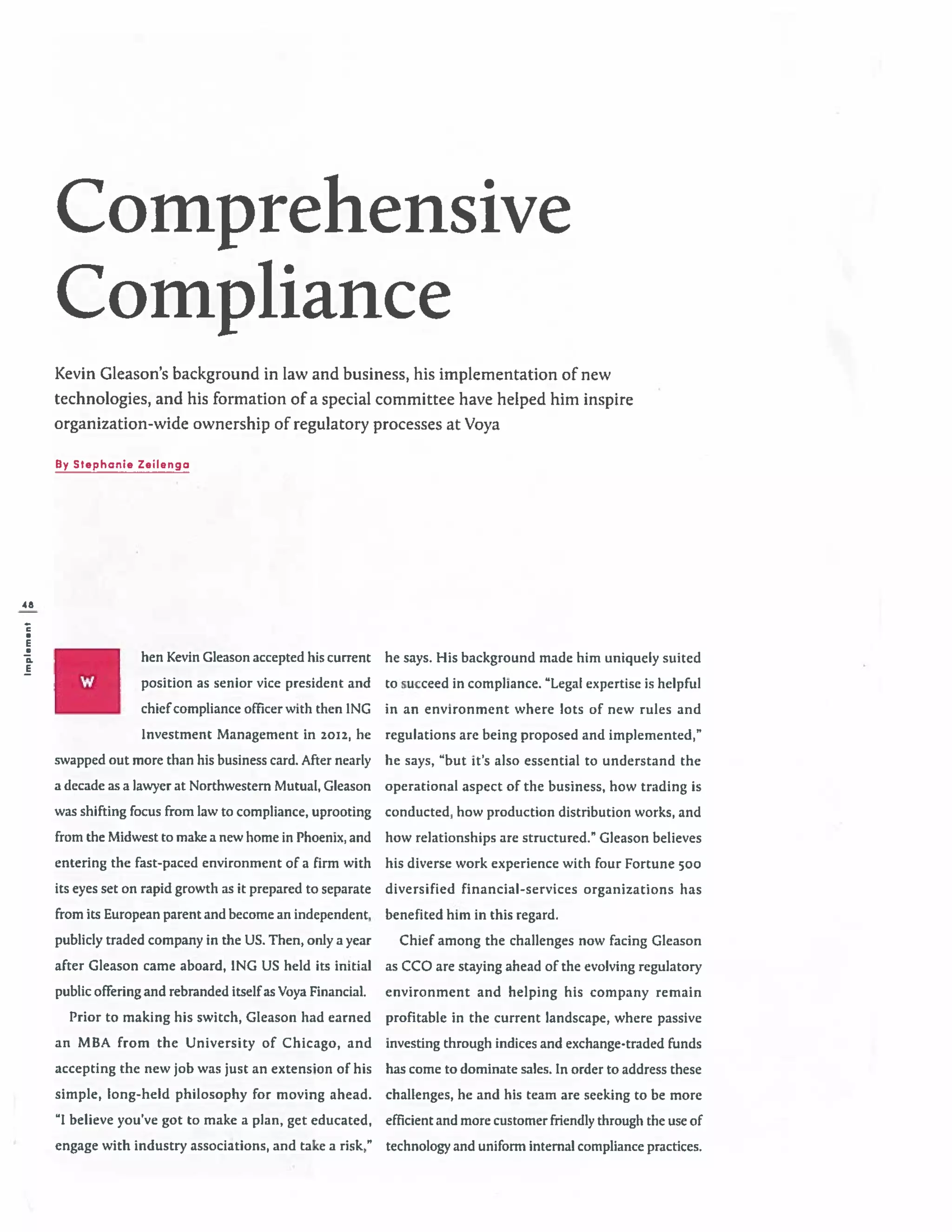 Modern Counsel Profile -- Kevin Gleason | PDF