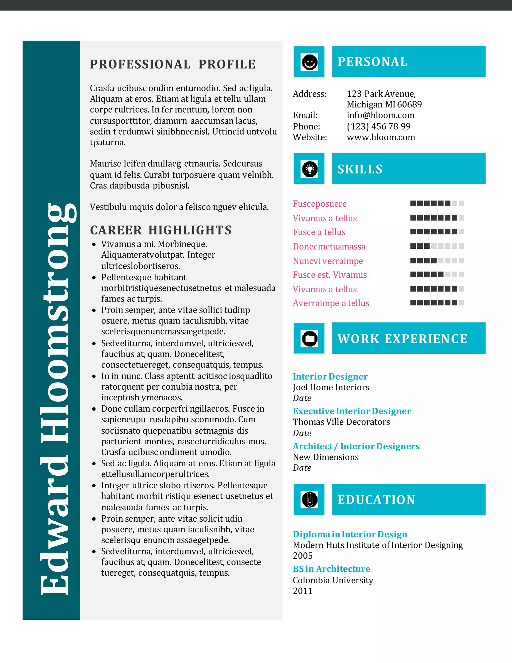 Modern CV template 04 | PDF