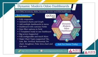 Dynamic Modern Odoo Dashboard - for CRM, Inventory, Sales and Accounting / Invoice | PPT