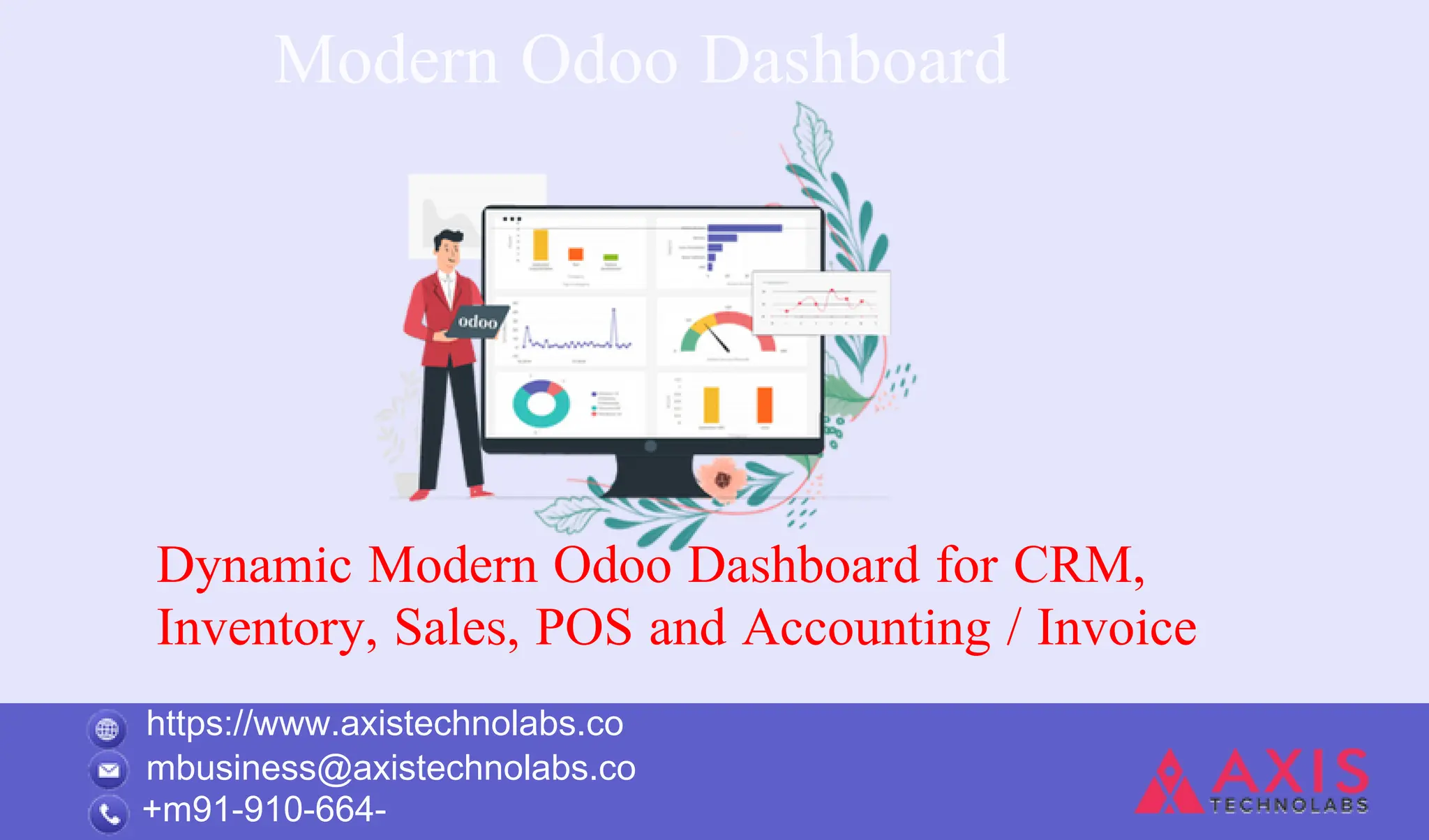 Dynamic Modern Odoo Dashboard for POS, CRM, Inventory, Sales and Accounting / Invoice | PPT