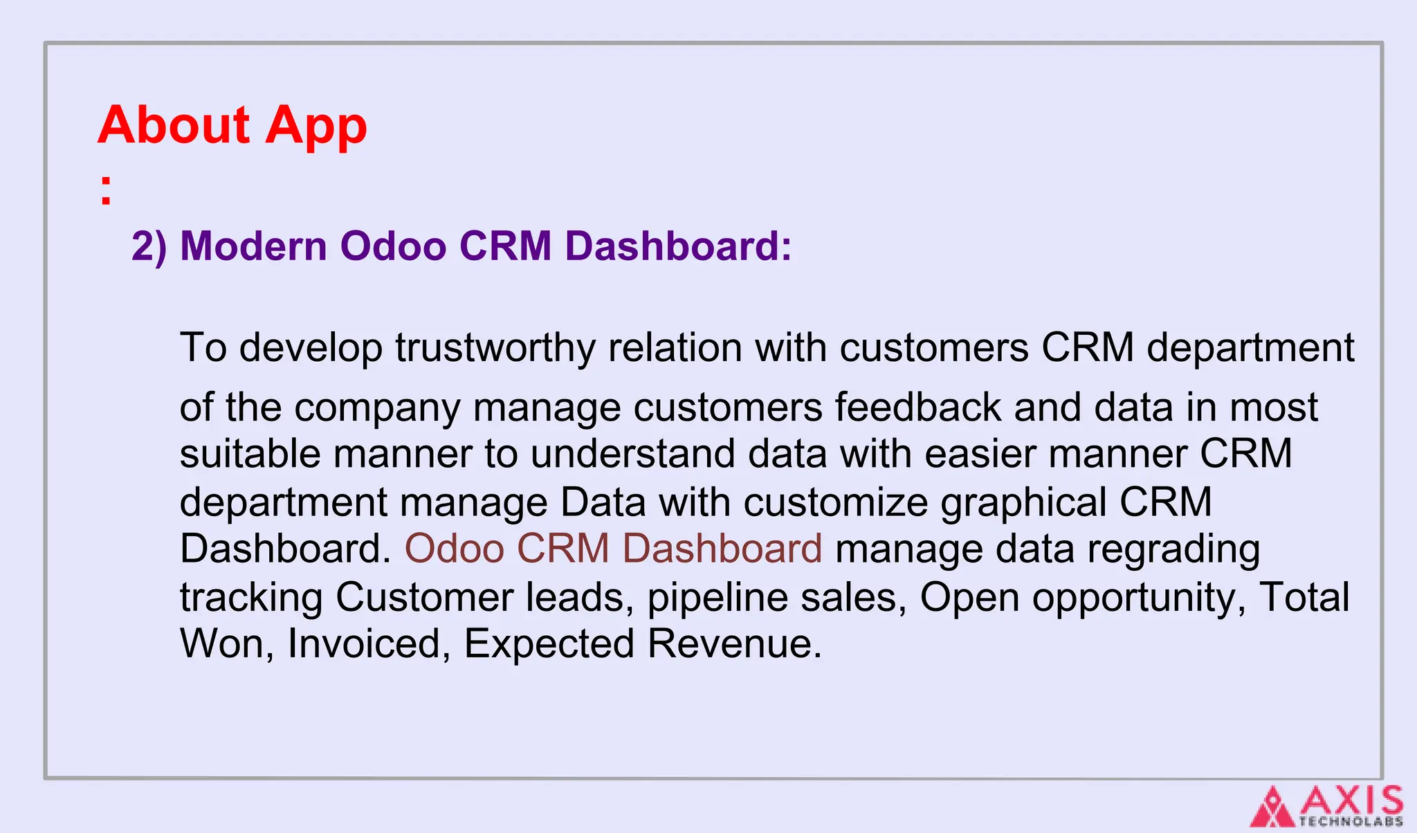 Dynamic Modern Odoo Dashboard for POS, CRM, Inventory, Sales and Accounting / Invoice | PPT
