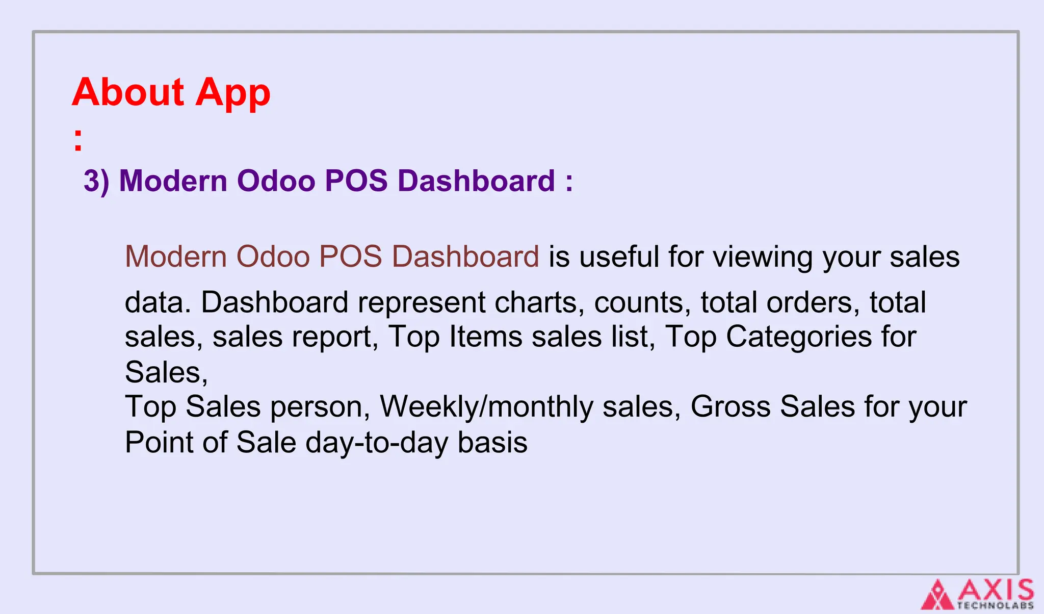 Dynamic Modern Odoo Dashboard for POS, CRM, Inventory, Sales and Accounting / Invoice | PPT