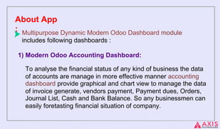 Dynamic Modern Odoo Dashboard for POS, CRM, Inventory, Sales and Accounting / Invoice | PPT