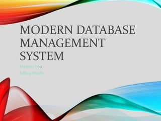 Modern database management system chapter 1 | PPTX | Databases | Computer Software and Applications