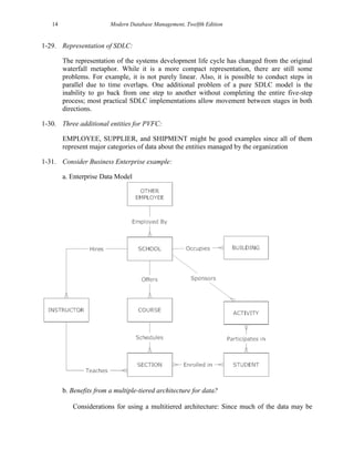 Solutions for Problems: Modern Database Management (12th Edition) by Hoffer and Venkataraman | PDF