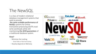 Modern databases and its challenges (SQL ,NoSQL, NewSQL) | PPTX