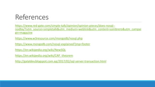 Modern databases and its challenges (SQL ,NoSQL, NewSQL) | PPTX