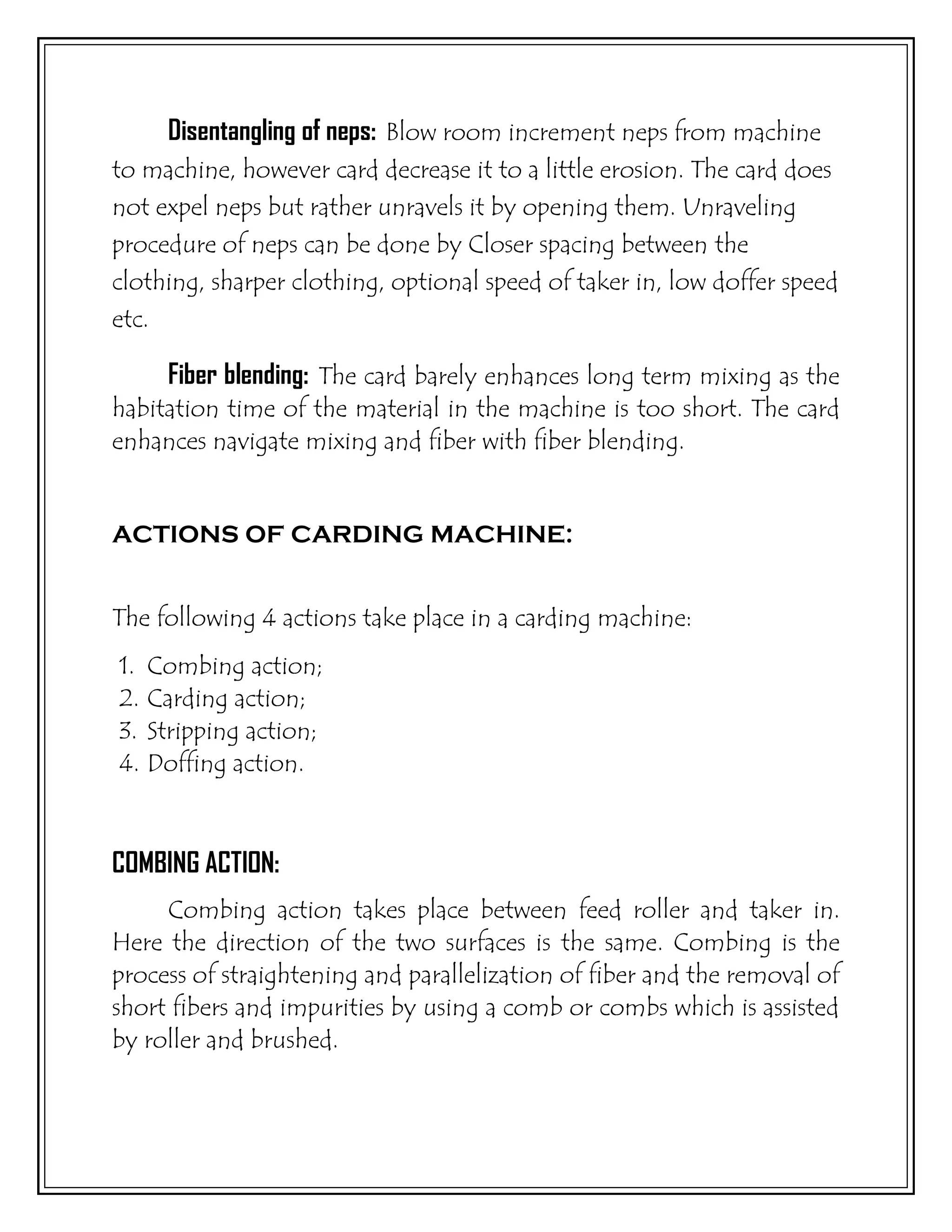 Modern developements in carding | PDF