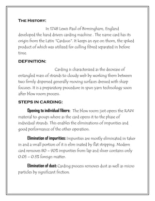 Modern developements in carding | PDF