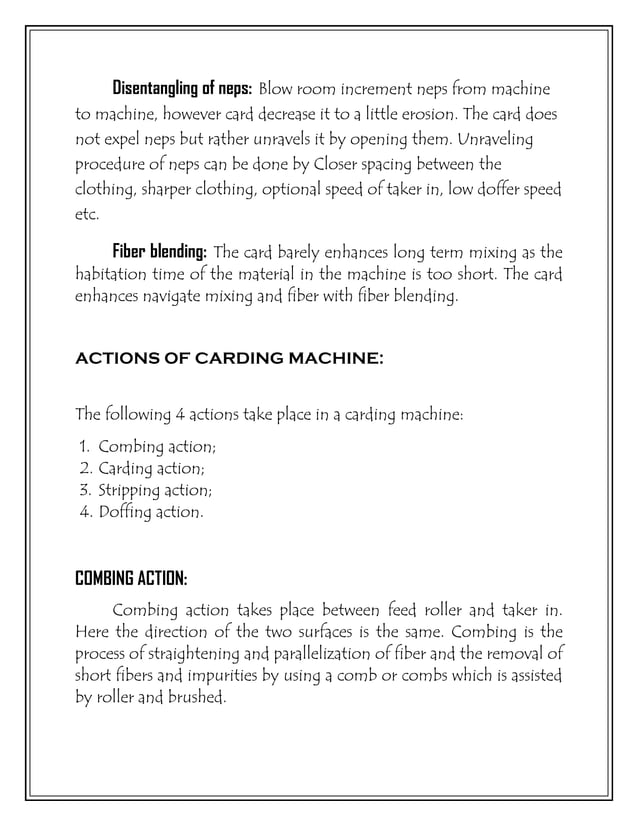 Modern developements in carding | PDF | Needlework | Arts and Crafts