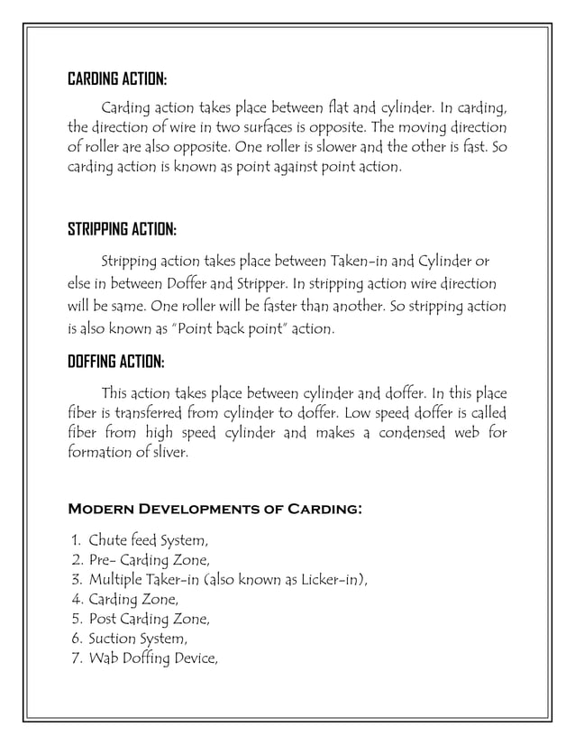Modern developements in carding | PDF | Needlework | Arts and Crafts