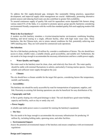 Modern Eco-Fish Hatchery Design components wise Updated for 10 Million ...