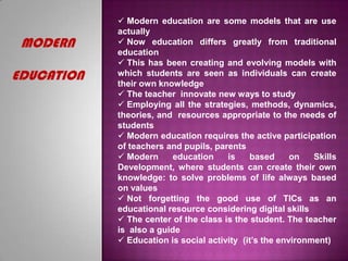TRADITIONAL AND MODERN EDUCATION BY FERNANDA QUINCHIMBA | PPTX
