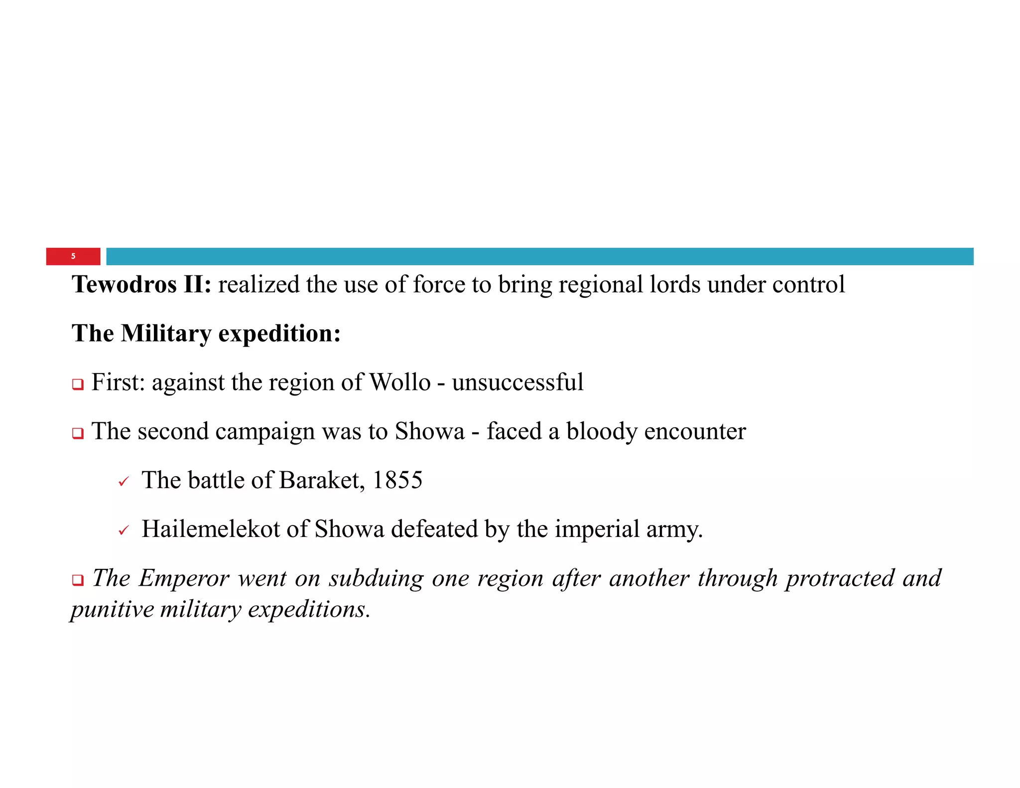 Modern ethiopia empire and the reign of tewodros II | PDF