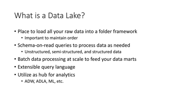 Modern ETL: Azure Data Factory, Data Lake, and SQL Database | PPT