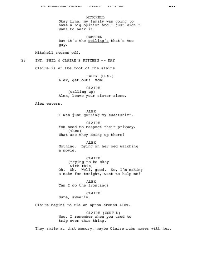 Modern family pilot script for educational purposes - משפחה מודרנית…