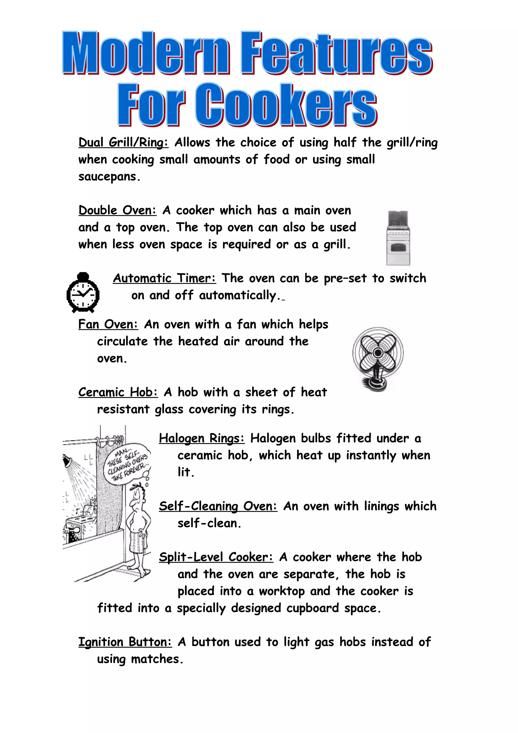 Modern features of a cooker | DOC