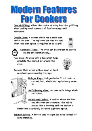 Modern features of a cooker | DOC