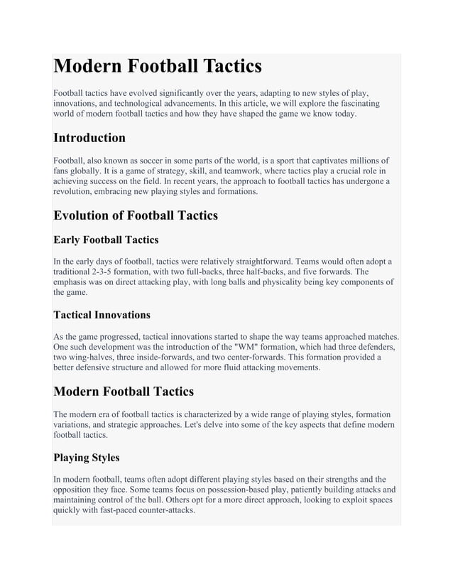 Modern Football.pdf | Soccer | Sports