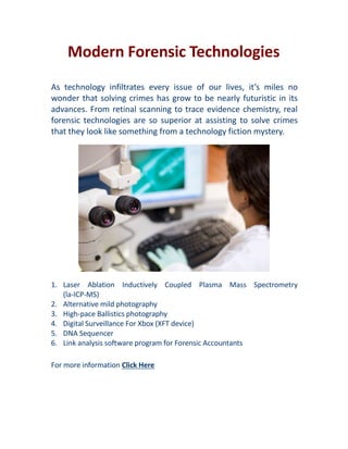 Modern Forensic Technologies | PDF | Science