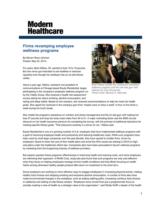 Modern healthcare magazine article 2014 | DOCX