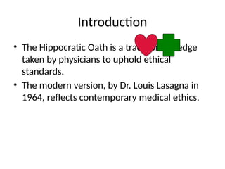 Modern_Hippocratic_Oath_Presentation_With_Icons.pptx