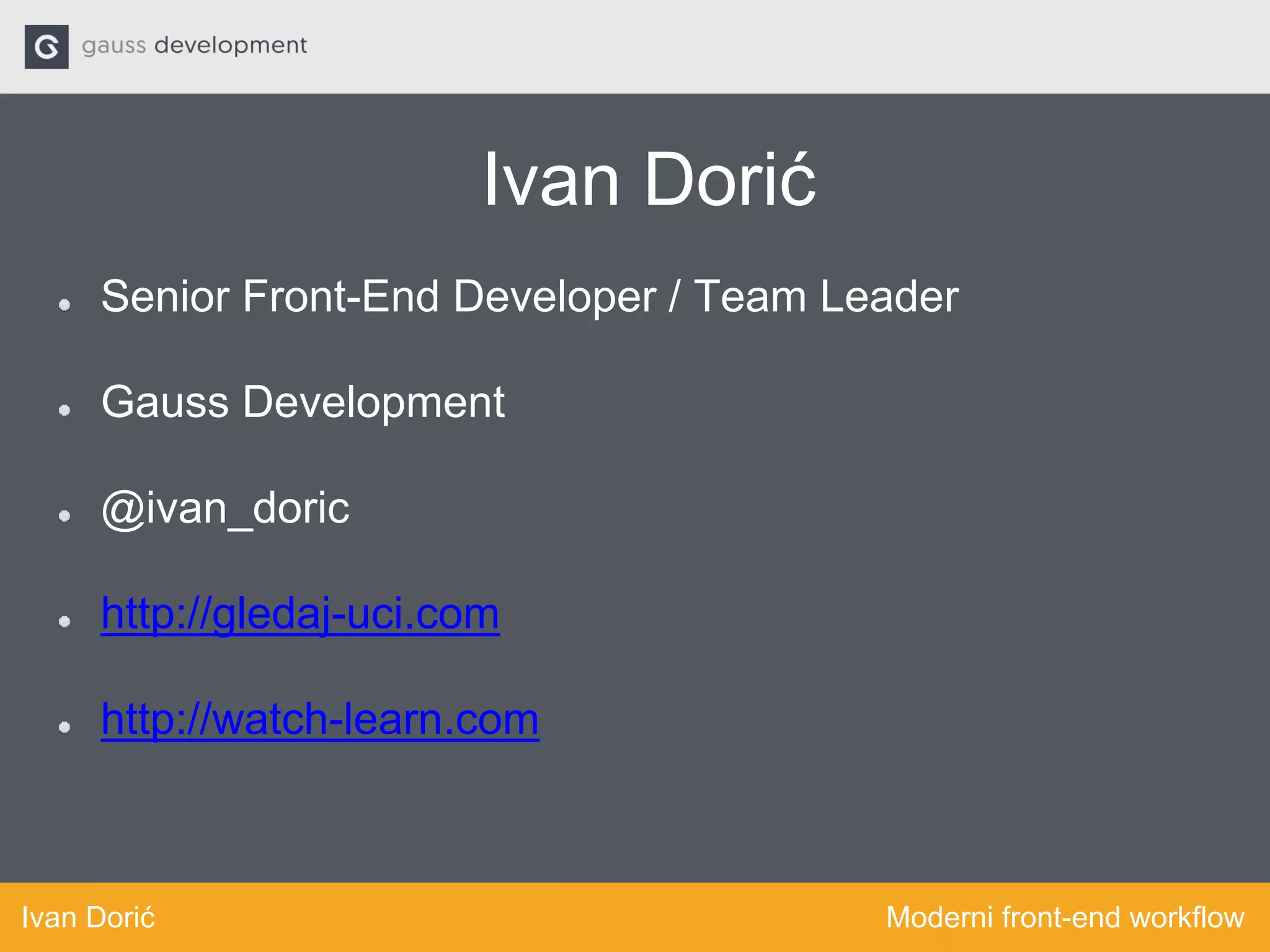Moderni frontend workflow | PPT