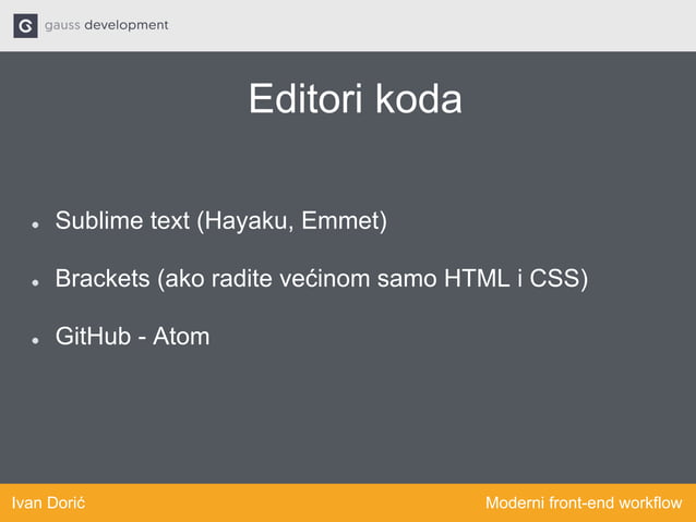 Moderni frontend workflow | PPT