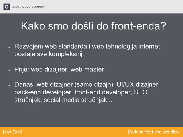 Moderni frontend workflow | PPT