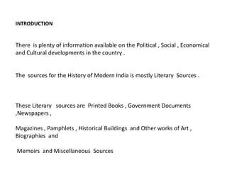 MODERN INDIA SOURCES Presentitations.pptx