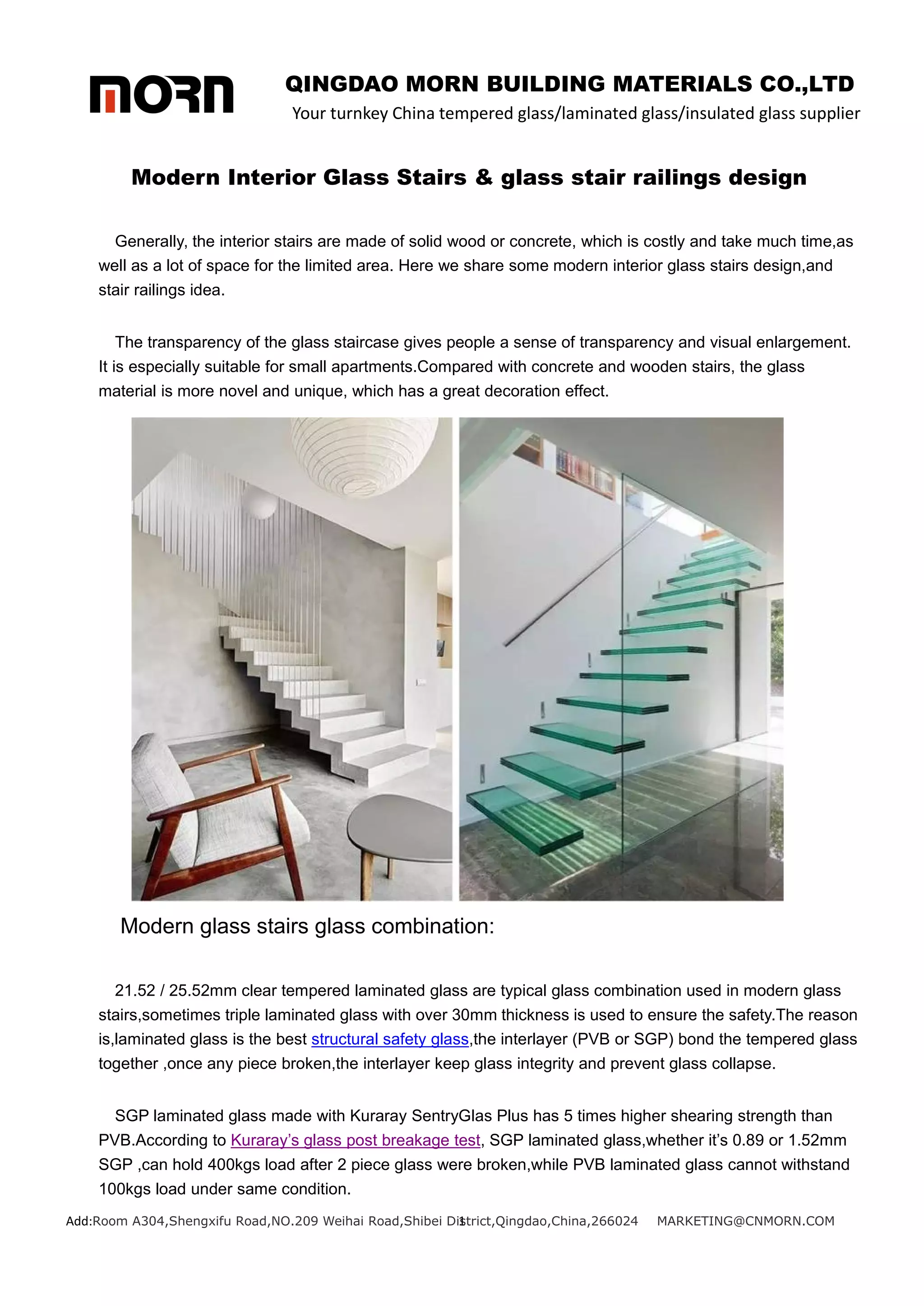Modern interior glass stairs & glass stair railings design | PDF