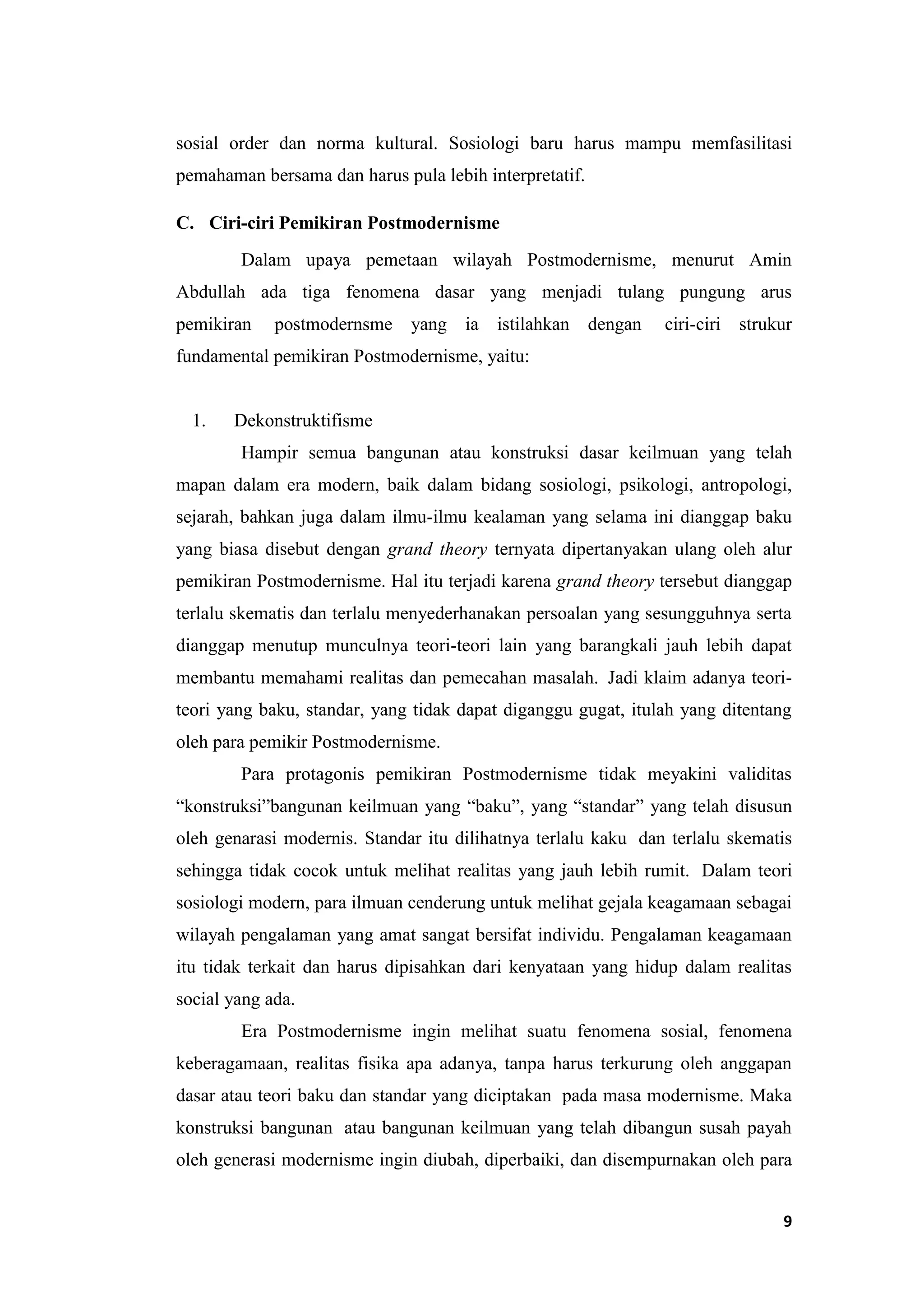 Postmodernisme | DOCX