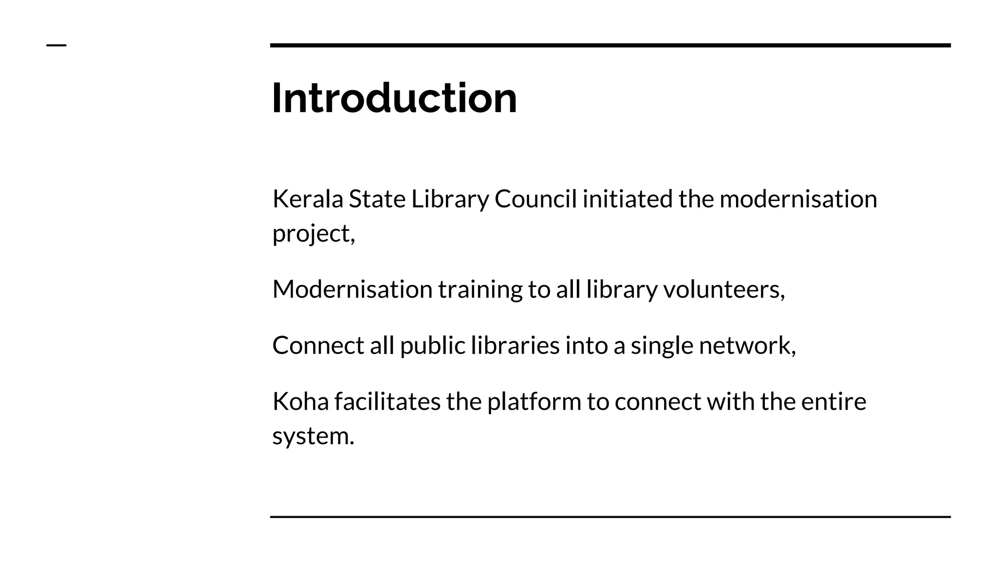 Modernisation of public libraries in kerala using koha: a progress ...