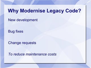 Modernising Legacy Code | ODP | Web Development | Internet