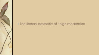 Modernism in American Prose | PPT