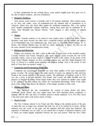 Modernism And the trends of Modern Poetry. | DOCX | Poetry | Books and ...