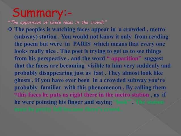 Modernism and In a Station of the Metro poem by Ezra Pound | PPTX ...
