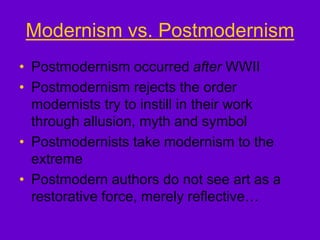 MODERNISM by T.S Eliot a key note for the Students of literature | PPT
