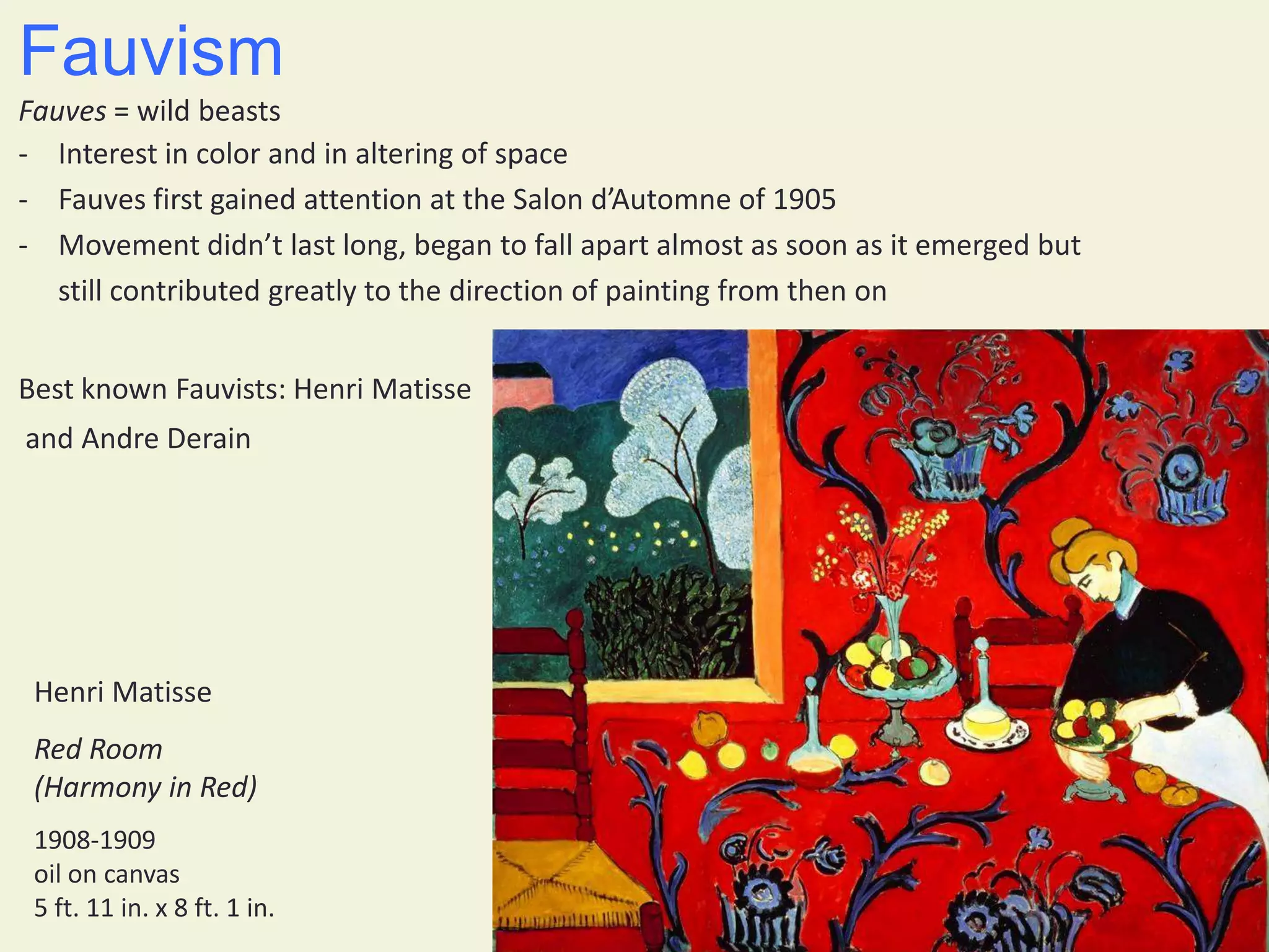Modernism fauvism, cubism, dada | PPTX