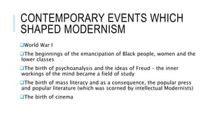 Modernism and time in literature | PPTX