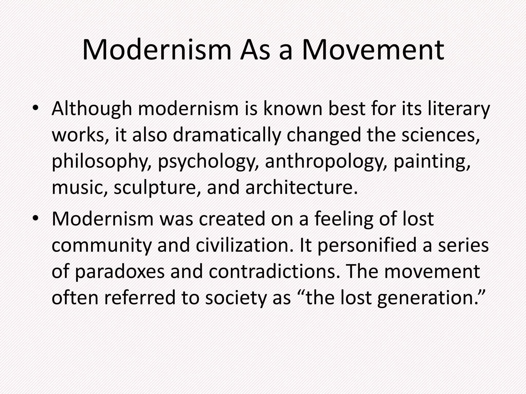 Modernism and world war i | PPTX