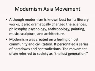 Modernism and world war i | PPT