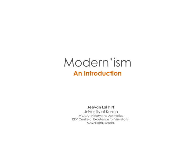 Modernism an introduction. | PPT