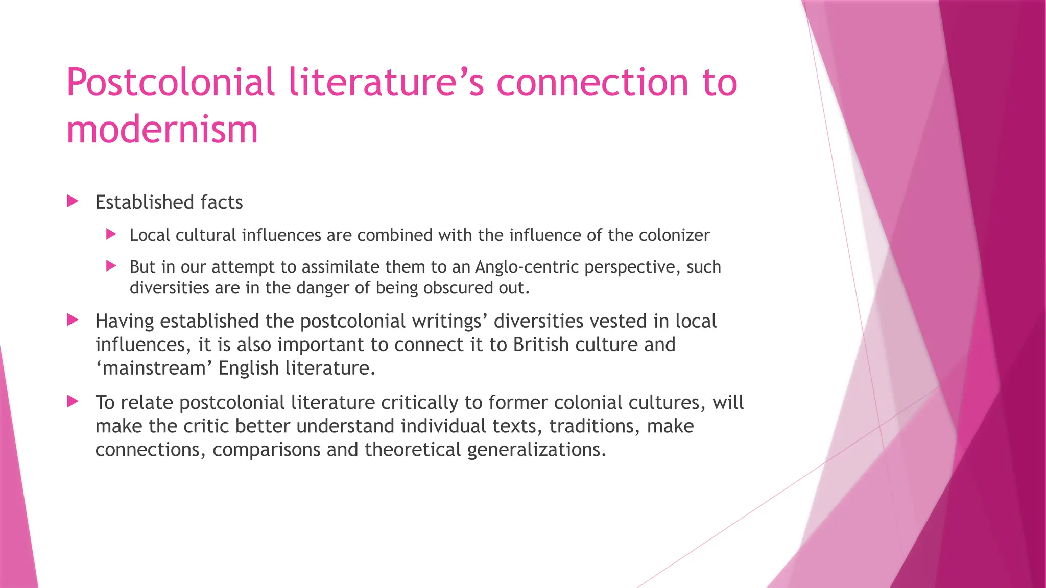 Postcolonial Literature, Modernism, Christianity and the Bible.pptx