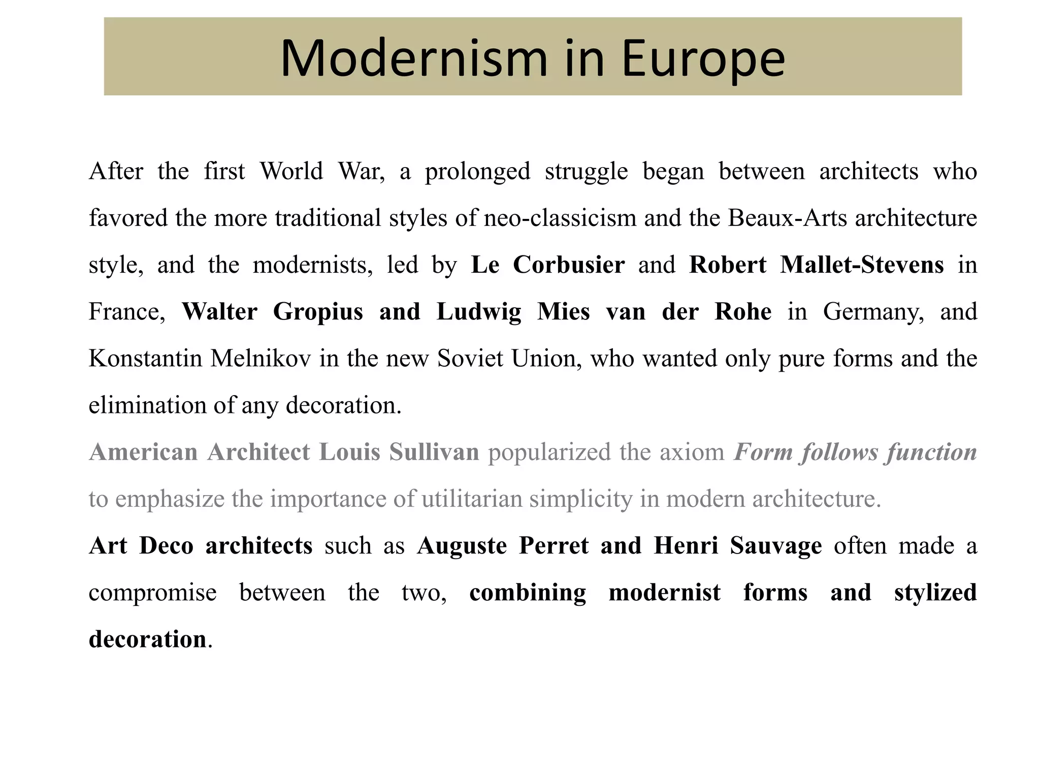 Modernism in europe auguste perret | PPTX