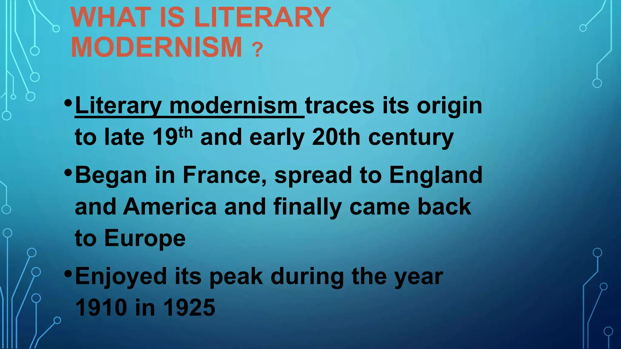 Modernism in literature | PPT